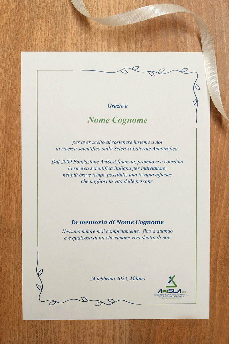 Pergamene in memoria - AriSLA